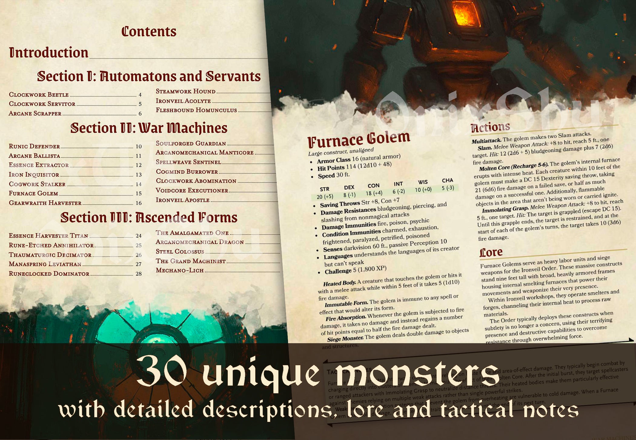 Codex Automatica: Dark Mechanical Monster Manual for 5e