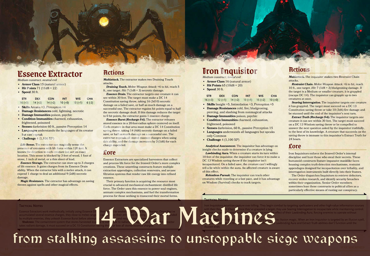 Codex Automatica: Dark Mechanical Monster Manual for 5e