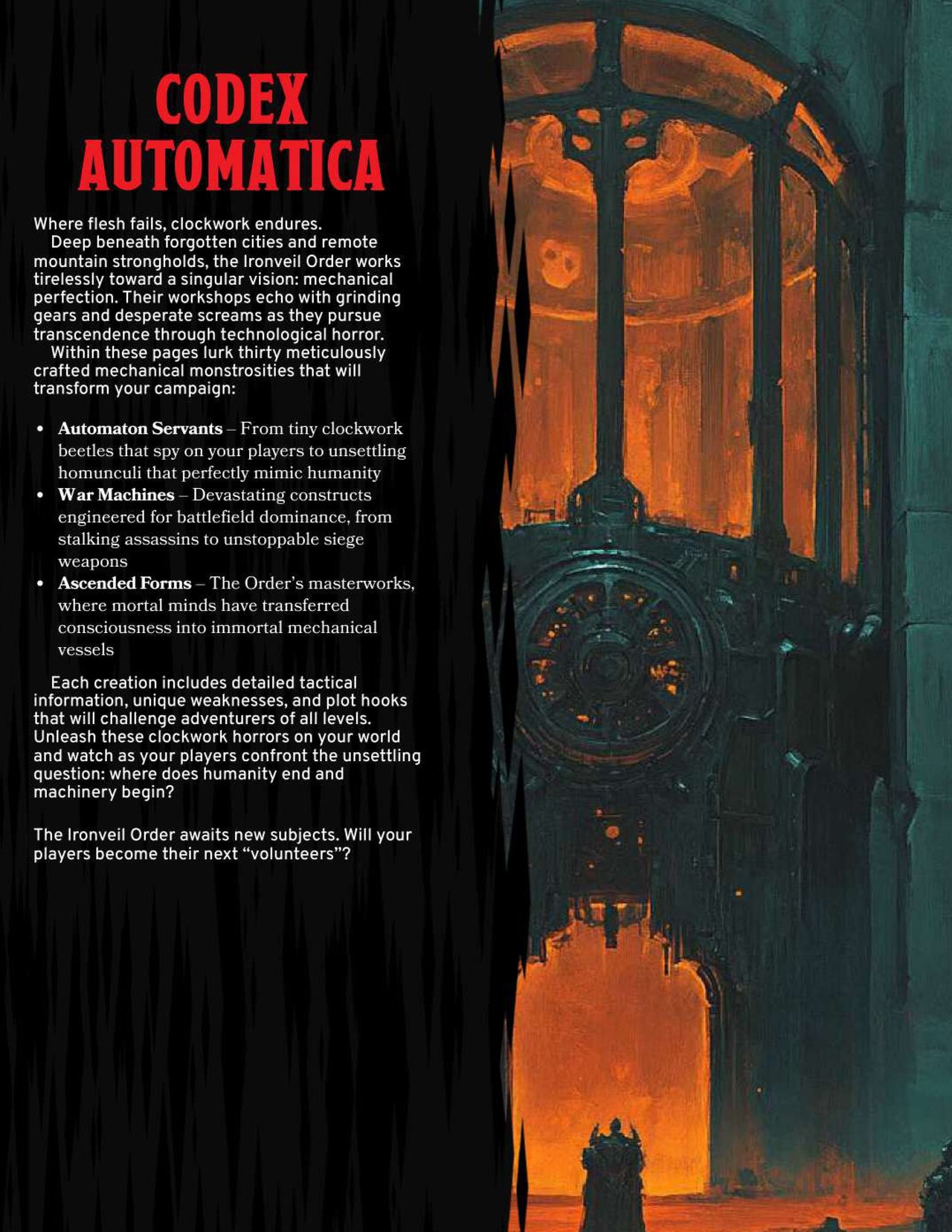 Codex Automatica: Dark Mechanical Monster Manual for 5e