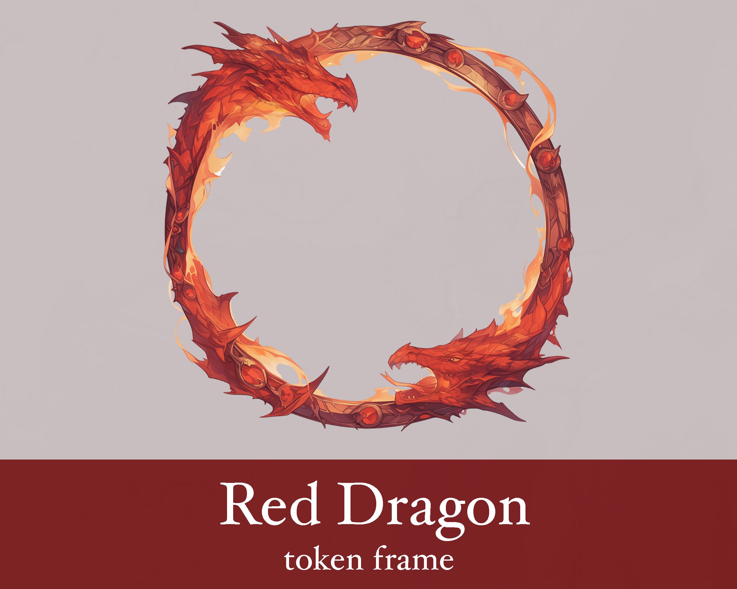Red Dragon Token Frame | Digital Token Border for D&D