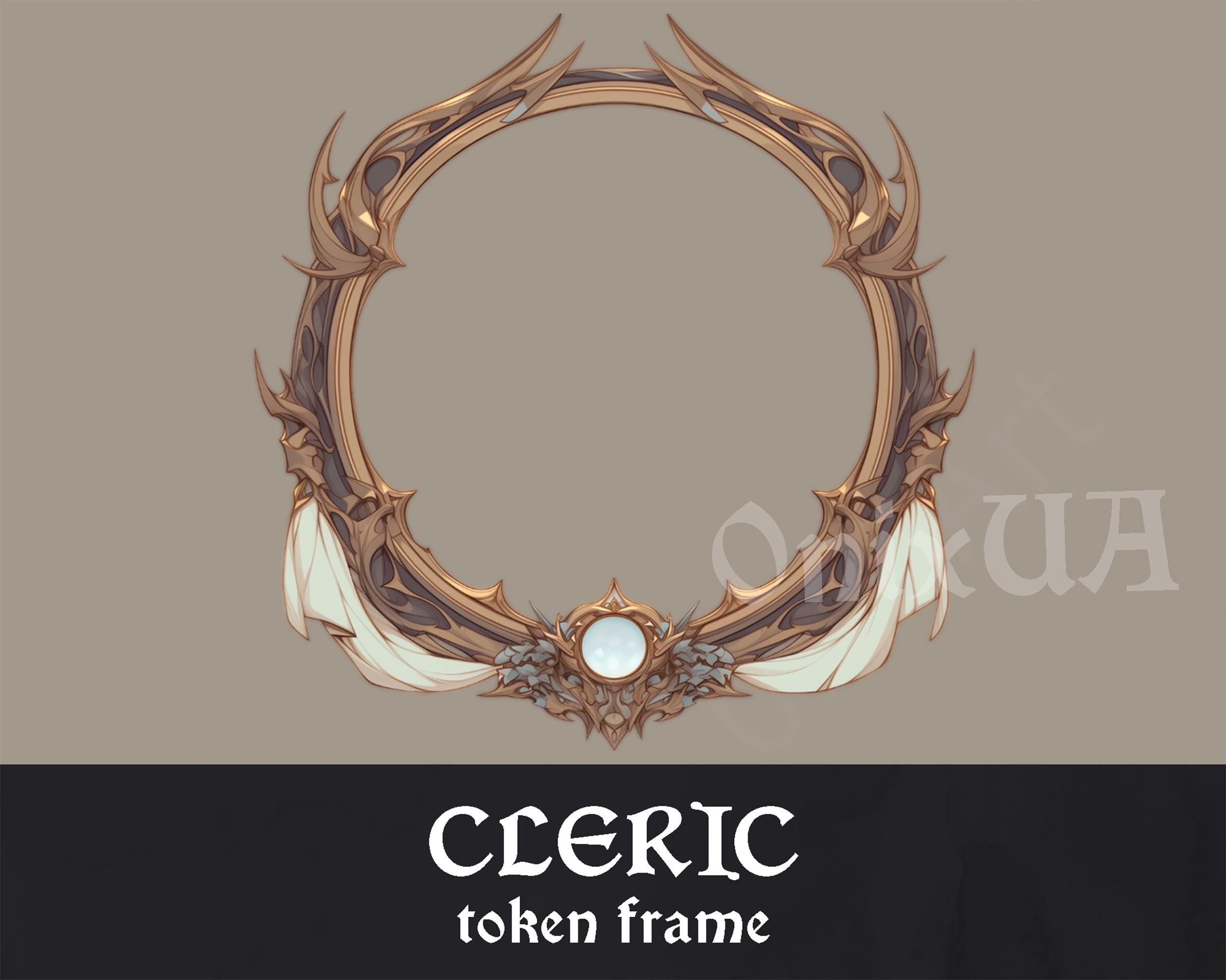 Cleric Token Frame | Digital Token Border for D&D