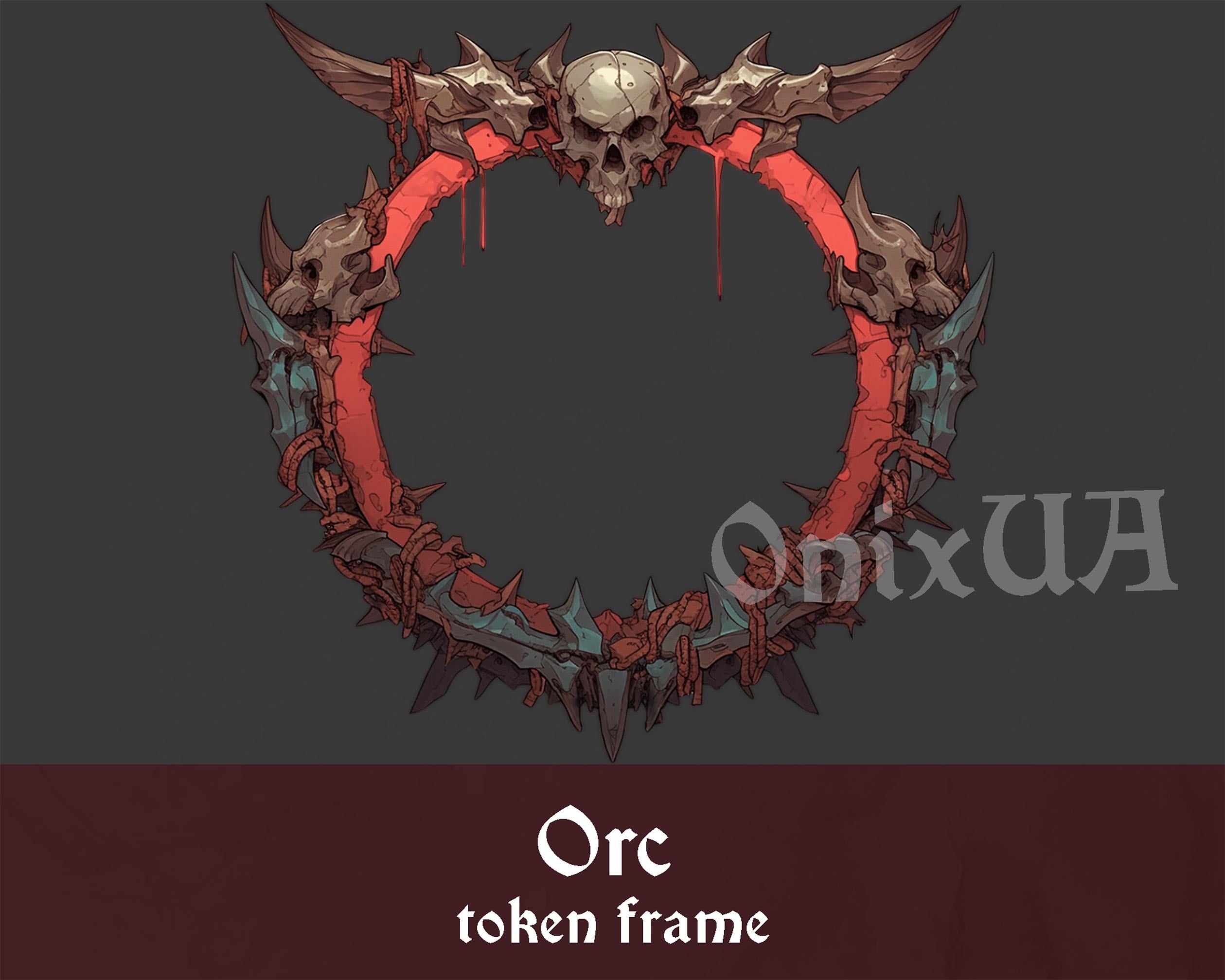 Half-Orc Barbarian Token Frame | Digital Token Border for D&D