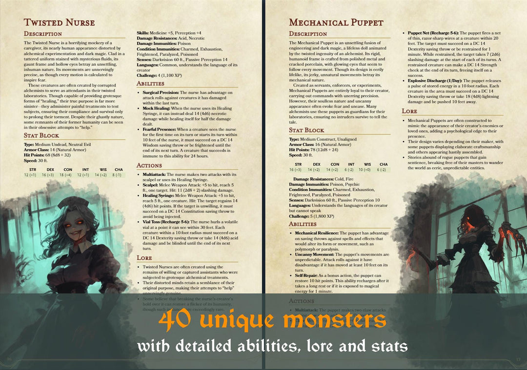 Dark Fantasy Monster Manual for DnD | Bestiary of the Damned